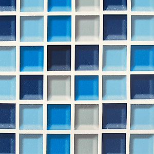 Yifely Royal Blue Mosaic Kitchen Cupboard Decor Paper Self-Adhesive Shelf Liner Countertop Sticker 17.7 Inch by 9.8 Feet