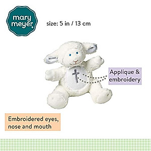 Mary Meyer Baby Rattle Soft Toy, 5-Inches, Christening Lamb,White
