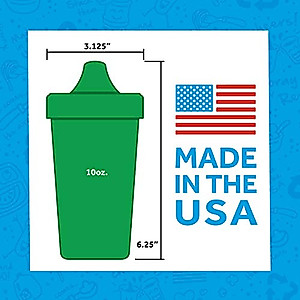 Re Play 10 Oz. No Spill Cup with Convertible Straw Lid - Made in USA - One Piece Silicone Valve and Bendy Straws - Dishwasher Safe - BPA Free - Sky - 1 Count