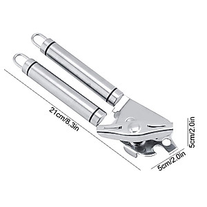 MOUMOUTEN Can Opener, Manual Handheld Can Opener Smooth Edge Stainless Steel Can Openers Kitchen Gadget with Multifunctional Bottles Opener