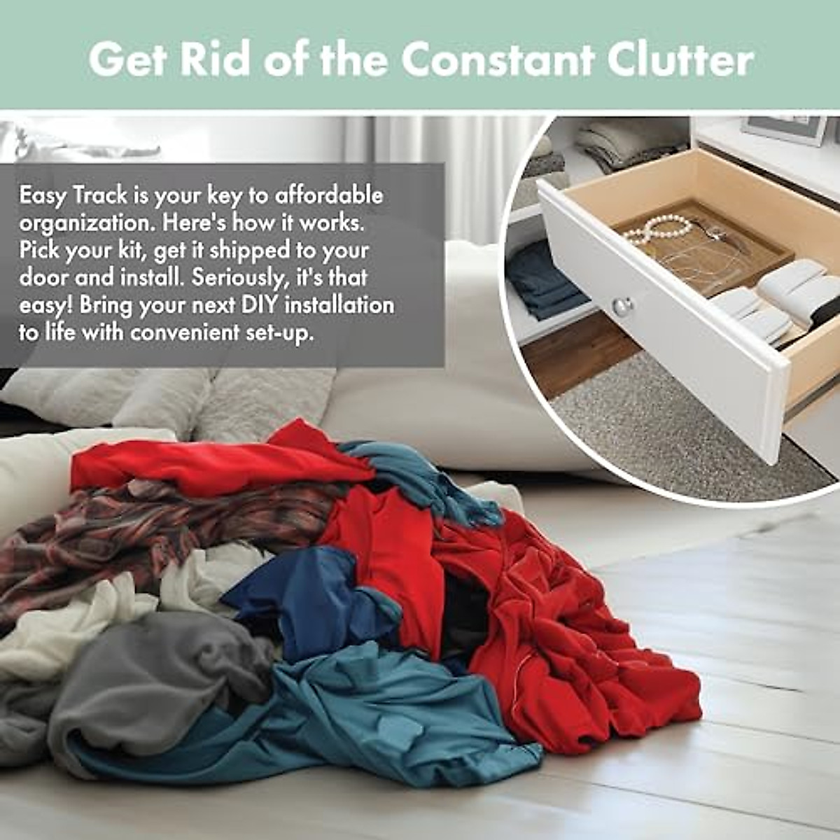 Easy Track Ultimate Corner Wood Kit Closet Organizer, White