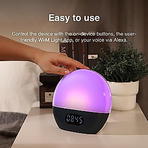 WiiM Wake-up Light, Alexa Built-in, Unlimited Sound Choices, All-in-One Sunrise Alarm Clock, Sound Machine, Sleep Routines and More -Sea Blue Green