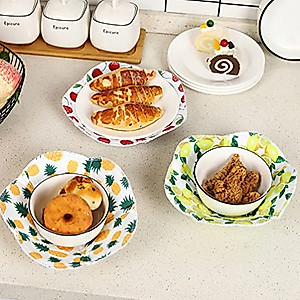 Luxshiny Desk Protector 4Pcs Microwave Bowl Holders, Pot Holders Soup Bowl Cozy Microwave Safe Bowl Holders Plate Cozies for Hot Food Oven Mitt