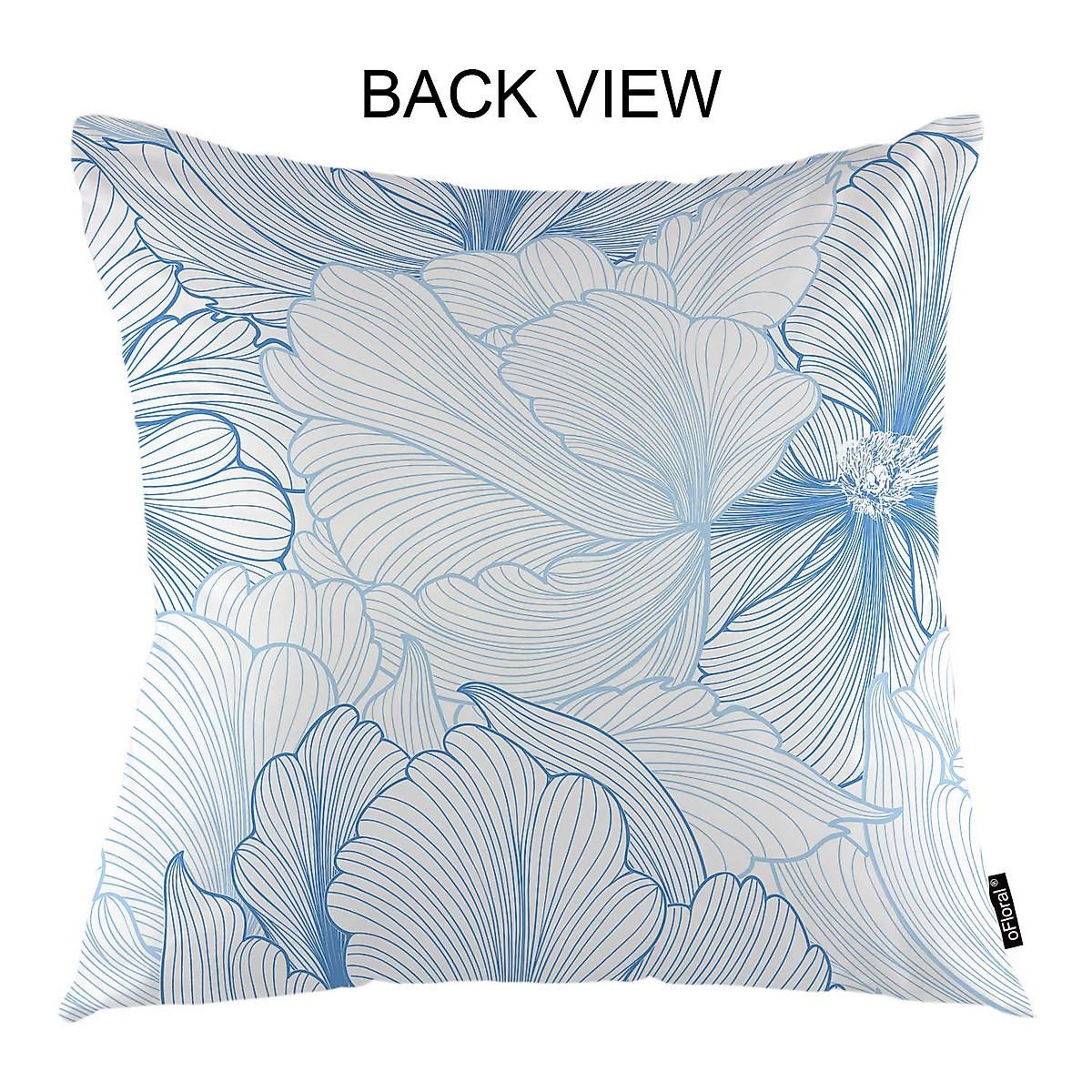 oFloral Flower Throw Pillow Covers Floral Line Blue Petal Garden Decorative Square Pillow Case 18"X18" Pillowcase Home Decor for Sofa Bedroom Livingroom