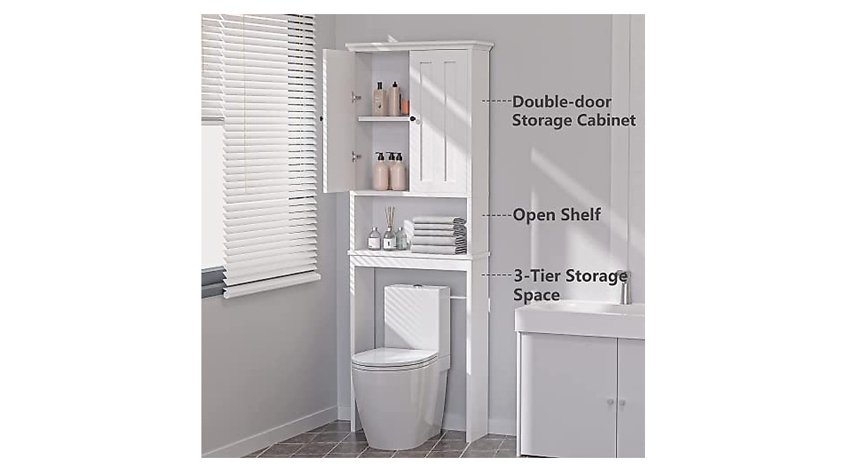 Angel Sar Over Toilet Storage Cabinet - Organize & Save Space