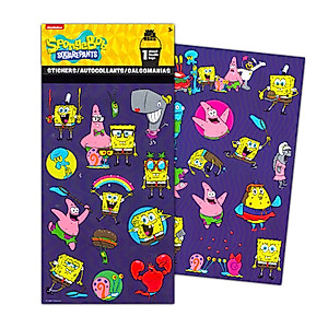 Spongebob Squarepants Kids 16 Oz Reusable Cups - Spongebob Party Favor 6 Piece Bundle with 16 Oz Cup with Lid and Straw Plus Stickers for Boys, Girls | Spongebob Tumbler with Straw