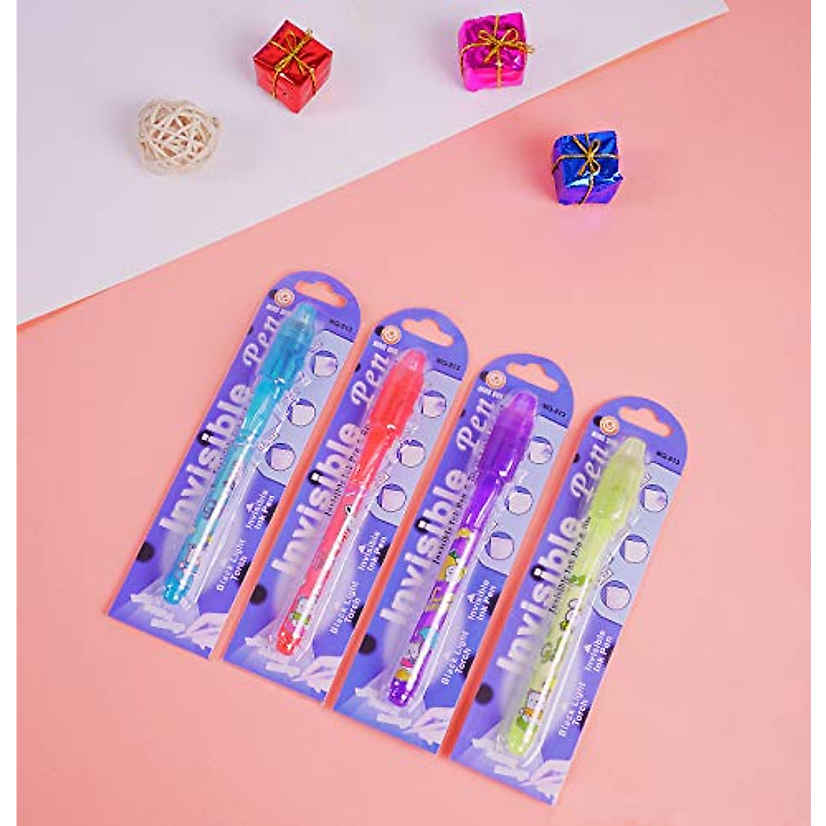 Invisible Ink Pen 24Pcs Spy Pen with UV Light Magic Marker Kid Pens for Birthday Party,Writing Secret Message for Easter Day Halloween Christmas Party Bag Gift