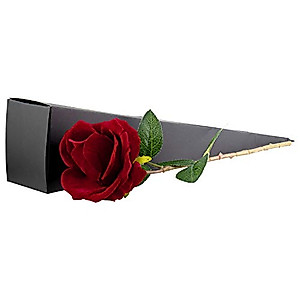 Noble Rose Ring Box - Flower Heart Engagement Ring Box for Proposal Ring, Ceremony, Wedding or Special Occasions (Red)