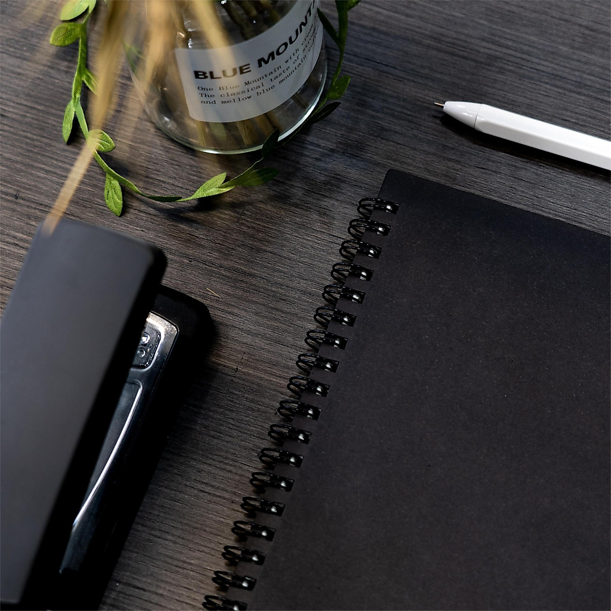 DSTELIN Blank Spiral Notebook, 3-Pack, Soft Cover, Sketch Book, 100 Pages / 50 Sheets, 7.5 inch x 5.1 inch, 100GSM, (Black)