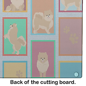Caroline's Treasures MLM1169LCB Lots of Orange Pomeranian Glass Cutting Board Large Decorative Tempered Glass Kitchen Cutting and Serving Board Large Size Chopping Board