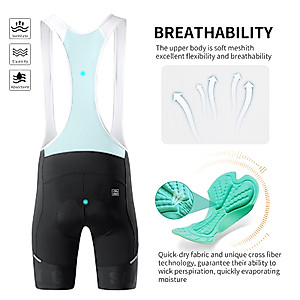 Santic Men's Cycling Bib Shorts 4D Padded Breathable Road Bike Cycling Bibs Biking Bicycle Gel Long Travel White