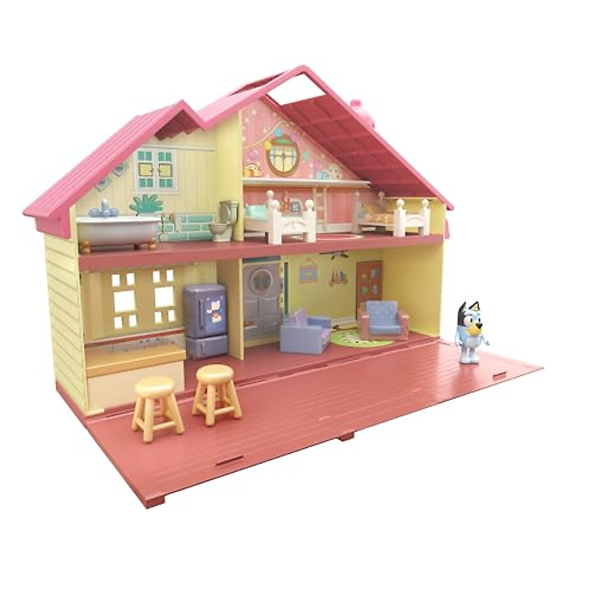 Bluey Family Home Playset with 2.5" poseable Figure, Multicolor (13024)
