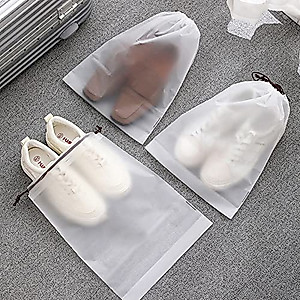 HFYZZ 50 Pieces Shoe Bags for Travel Storage Packing Portable Translucent Drawstring Shoe Bags Organizers Pouches for Men &Women, Dustproof and Waterproof