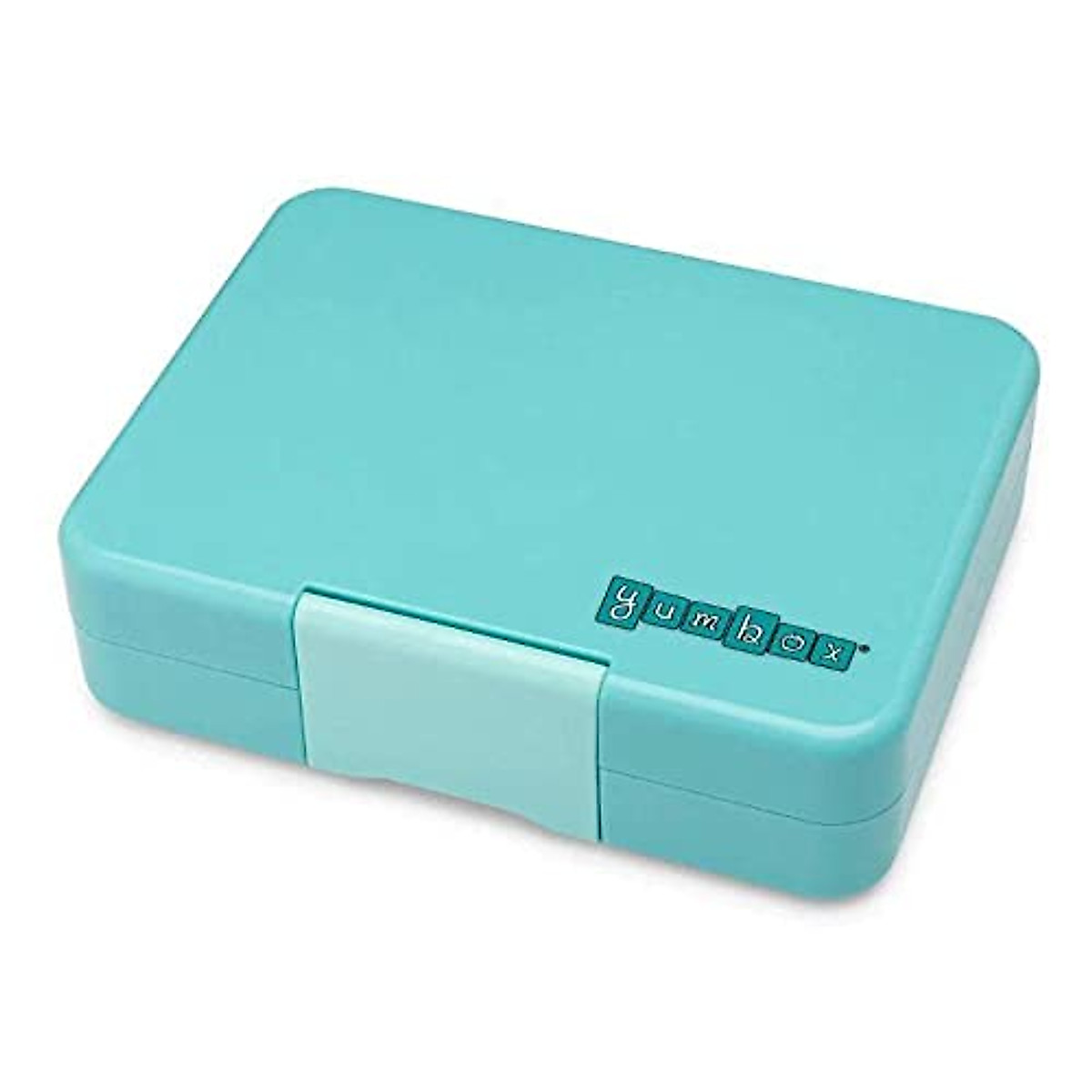 Yumbox Snack Box - 3 Compartment Leakproof Bento Lunch Box for Kids (Misty Aqua with Rainbow Tray)