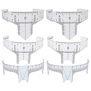 6 Pieces Tattoo Ruler Eyebrow Ruler Nose Positioning Eyebrow Grooming Ruler Reusable Eyebrow Stencil Makeup Microblading Measure