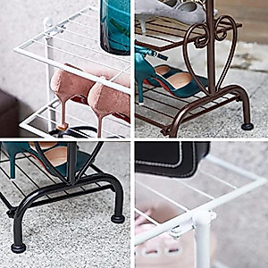 Shoe Rack Shoe Shelf Stackable Shoe Rack Shoe Rack Sturdy Steel Pipe Shoe Shelf Shoe Storage Rack, Used in Entryway Bedroom Living Room Hallway Shoe Cabinet Balcony Shoe Organizer Rack Shoe Bench Sta