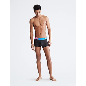 Calvin Klein Men's This is Love Pride Colorblock Micro Underwear, Black W/Shocking Blue, M