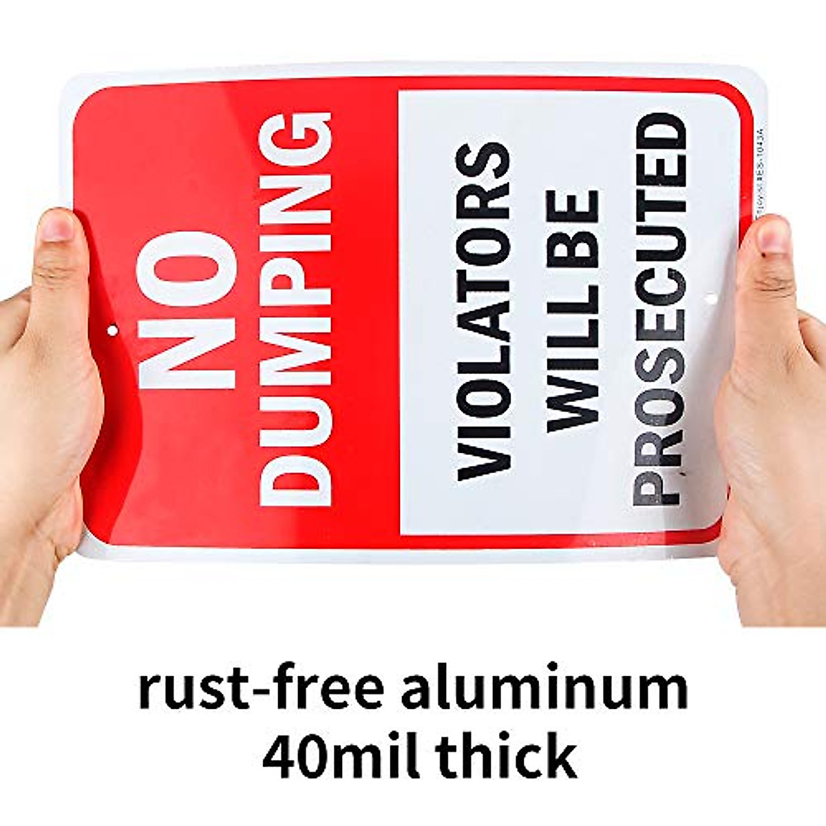 2 Pack No Dumping - Violators Will be Prosecuted Sign, 10"x 7" .04" Aluminum Sign Rust Free Aluminum-UV Protected and Weatherproof