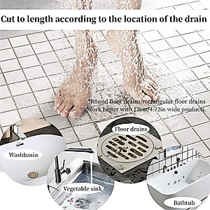 Disposable Shower Drain Sticker Self-Adhesive Floor Drain Stickers, Disposable Hair Catcher Shower Drain Mesh Stickers for Bathroom Kitchen Sink with Cleaning Shovel (4.7in x 32.8FT)