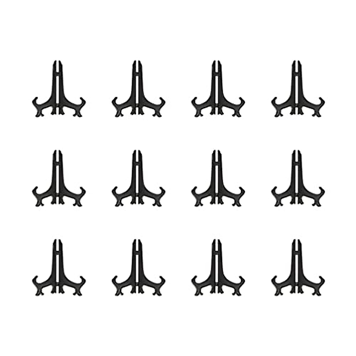 DOITOOL 10pcs Plastic Easel Plate Display Stands Place Card Holder Display Easel Stand for Display Picture Frame Collectibles Desktop Weddings Party Home Decoration Black