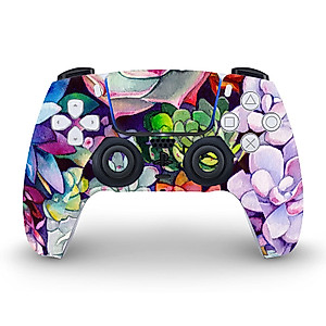 Head Case Designs Officially Licensed Mai Autumn Succulent Art Mix Vinyl Faceplate Sticker Gaming Skin Case Cover Compatible with Sony Playstation 5 PS5 Disc Edition Console & DualSense Controller