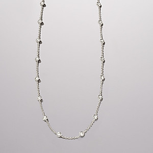 Ross-Simons 4.50 ct. t.w. CZ Station Necklace