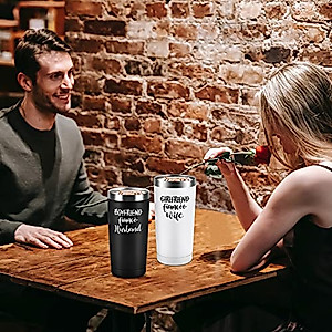 Husband and Wife Travel Tumbler Set, Wedding Engagement Anniversary Valentine’s Day Gifts for Couple Husband Wife Bride Groom, His and Hers Newlywed Gifts, 20oz Stainless Steel Insulated Tumbler