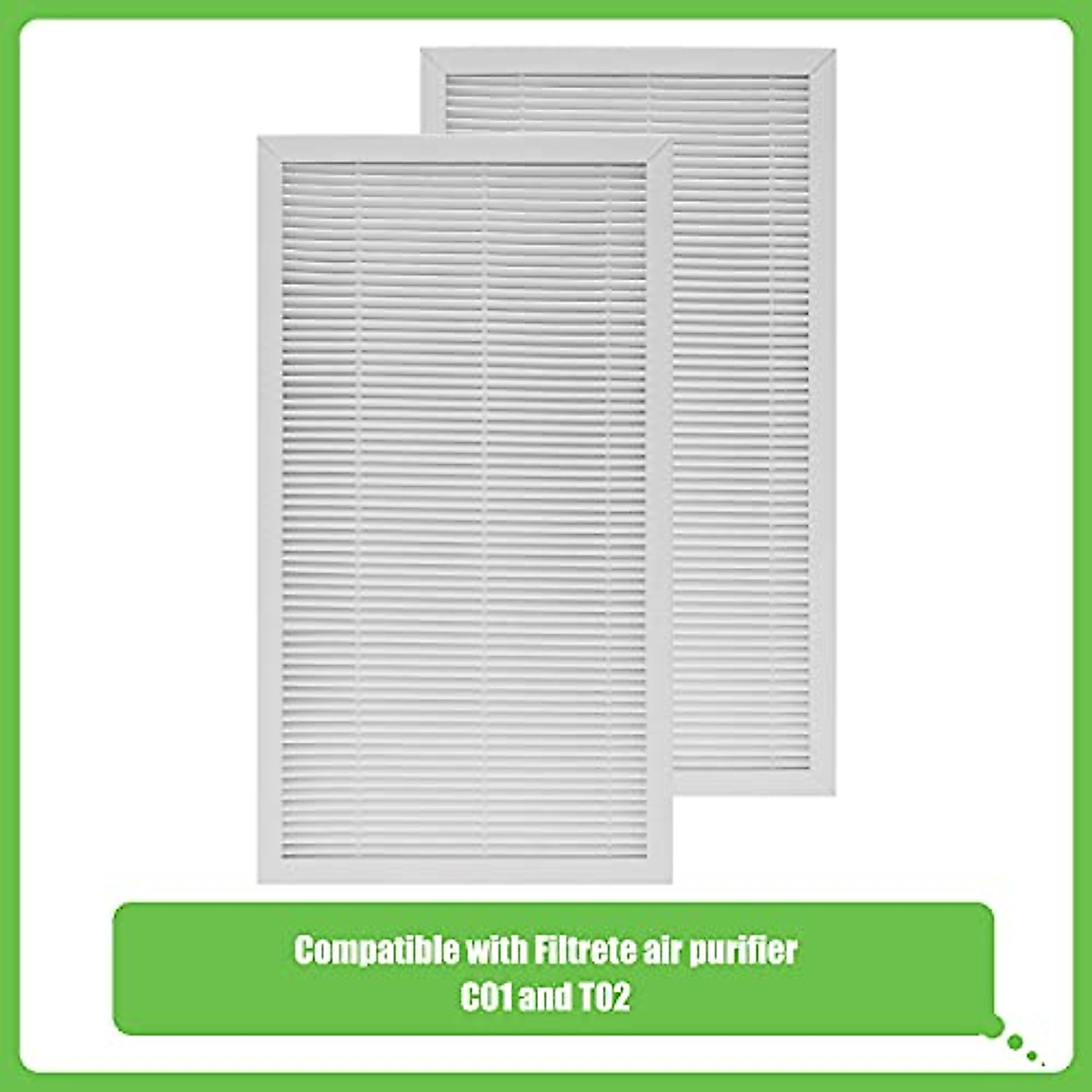 Hichoryer F1 Filter Allergen Reduction, Replacement Filter Compatible with Filtrete C01 T02 Room Air Purifier FAP-C01-F1 and FAP-T02-F1,2 Pack