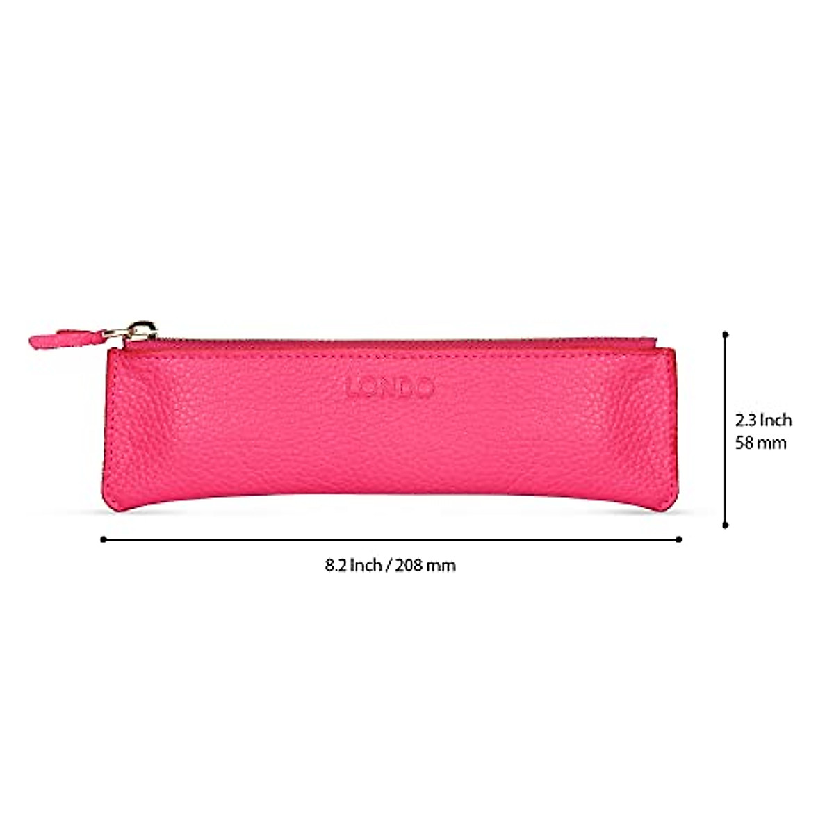Londo Genuine Leather Pen Case with Zipper Closure, Pencil Pouch Stationery Bag