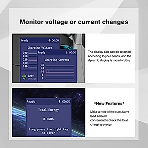 EVCARS Level 2 EV Charger 16A NEMA 6-20 25FT Portable EVSE D Electric Vehicle Car Charging Station, Fixed Time Charging, Total Charging Energy Record (SAE J1722, Adjustable Amp, Time Delay)
