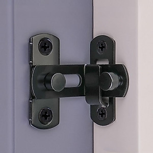 Door Lock Barn Latch（2 Pack with Screw Set) - Door Lock Latch Sliding Lock - Home Security Door Lock for Barn Bathroom, Garage, Bedroom, Cabinet (90 Degree x 2 Set)