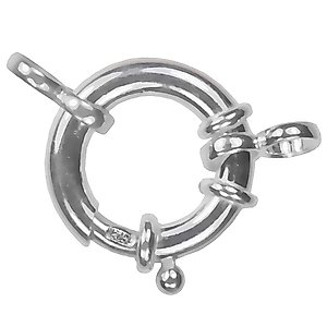 Sterling Silver Sailor Style Spring Ring Clasp with Figure-8 Ring 12mm