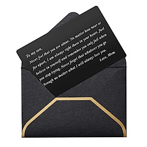 Engraved Wallet Card for Son Metal Wallet Card Gift for Son College Graduation Gift from Mom - To My Son, I Will Always Love You, Love Mom - Perfect Gifts for Son Birthday Gifts, Mother Son Gifts