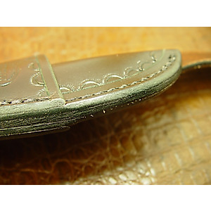 Cross Draw Premium Leather Knife Sheath for Buck 113, 6.4" Fixed Blade Knife Holder, Dyed Black