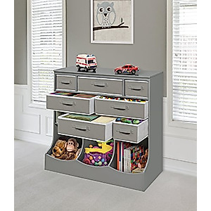 Storage Station 8 Cubby 3 Bin Organizing Unit with Reversible Baskets