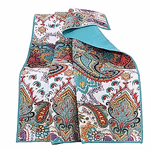 Greenland Home Nirvana 100% Cotton Quilted Throw Blanket, Teal
