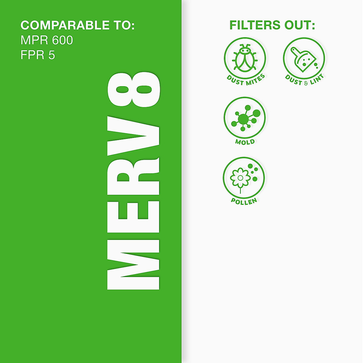 Aerostar 19 7/8 x 21 1/2 x 1 MERV 8 Pleated Air Filter, AC Furnace Air Filter, 4 Pack (Actual Size: 19 7/8" x 21 1/2" x 3/4")