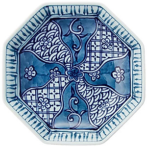 Arita Ware Plate, Plate, Twisted Crest Berry Set (1 Platter, Approx. 9.4 x 9.1 x 2.0 inches (24 x 23 x 5 cm), 5 Plate Plates, Approx. 5.5 x 1.2 inches (14 x 3 cm)