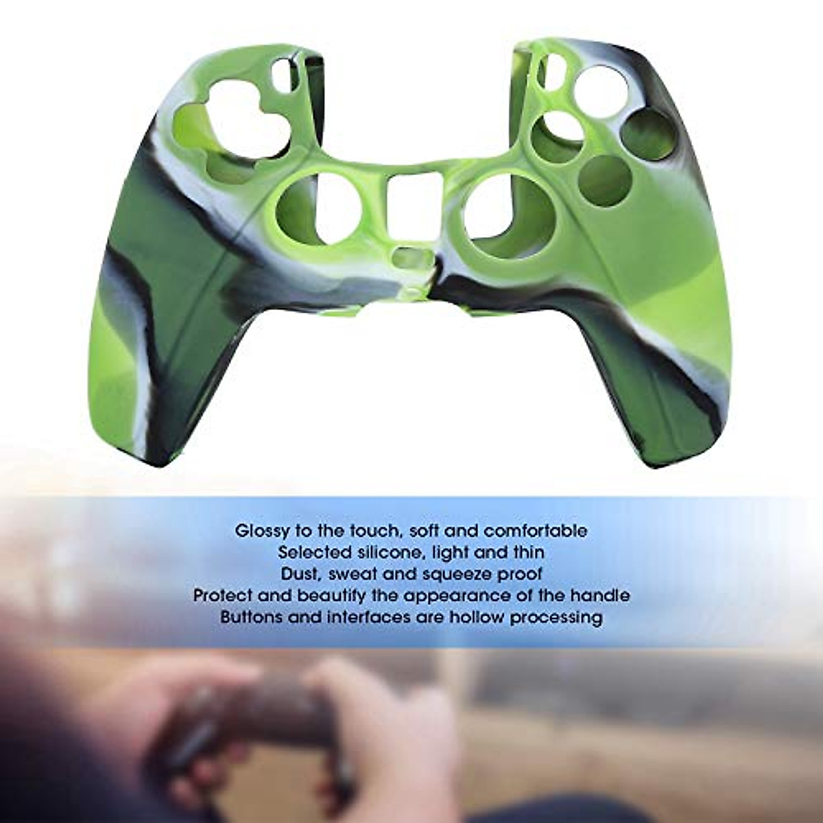 Gamepad Protective Cover Comfortable Anti Extrusion Dust Proof Sweat Proof Game Controller Skin ,for Gamepad(Camouflage green)