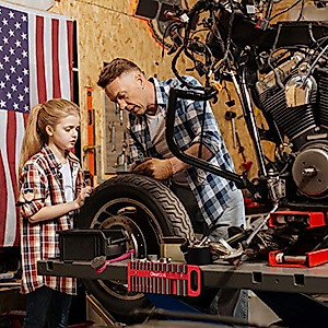 Magnetic Portable Socket Organizer Tray | 1/4-inch Drive | Red | for Deep & Shallow Sockets | Holds sockets up to 5/8" or 14 mm | Professional Quality Tool Organizer | by Olsa Tools