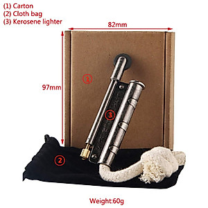 IMFUN Vintage Lighter Retro Trench Rattlesnake Rope Velvet Metal Lighter Fire Starter Camping Outdoors,No Need for Kerosene/Gas(Gold)