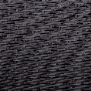 ERYE 7 Pieces PE Wicker Rattan Dining Sets Include Tempered Frosted Glass Table,6 Armchairs and Cushions, All-Weather Outdoor & Patio Conversation Dinner Furniture for Garden Backyard,Black +Beige