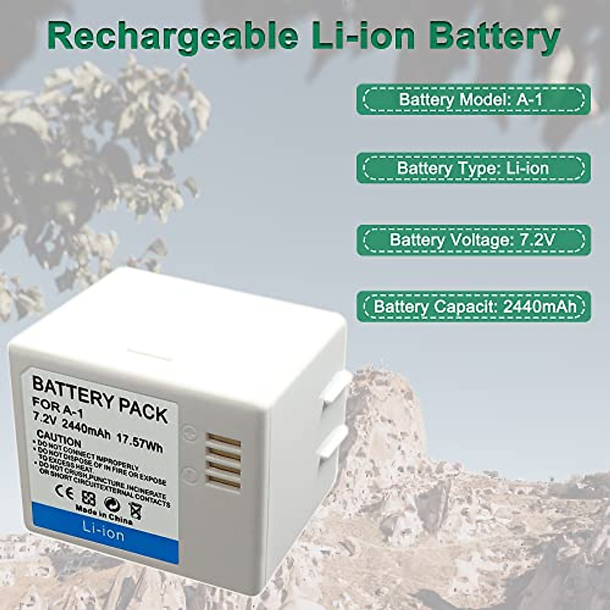 BORTENG Replacement Batteries for Arlo Pro/Pro 2(VMA4400) Camera, Rechargeable 7.2V 2440mAH 17.75WH Upgraded Batteries 2 Pack (for Pro/Pro 2)