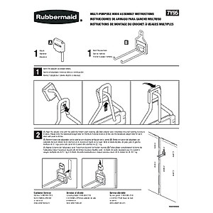 Rubbermaid Shed Accessories Multi-Purpose Hook, Individual, Black, Garage Organization for Bikes/Power Tools/Shovels/Rakes (Pack of 2)