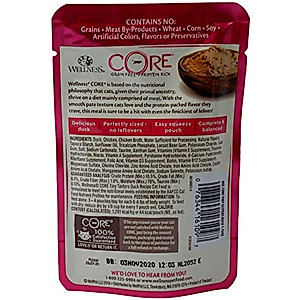 Wellness CORE Tiny Tasters Grain Free Cat Food 4 Flavor 8 Pouch Plus Catnip Toy Sampler Bundle, (2) Each: Duck, Tuna, Chicken, Chicken Beef, (1.75 Ounces)