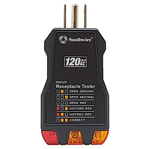 Southwire 40012S Receptacle Tester Black