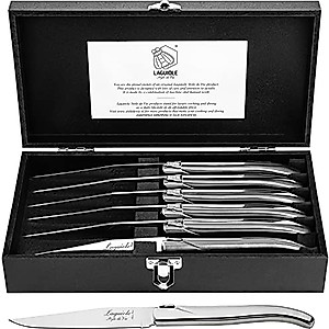Laguiole Style de Vie Steak Knives, Luxury Line, 6 pieces, Fully Stainless Steel, in giftbox