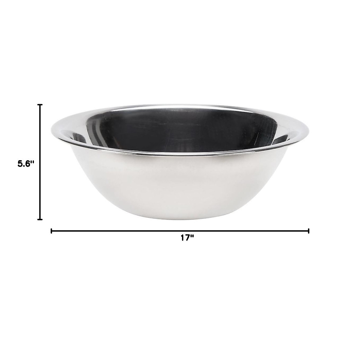 Vollrath 47946 Bright Mirror Finish S/S Economy 16 Quart Mixing Bowl, Stainless
