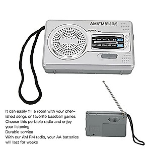 GOWENIC Portable Radio, Mini Pocket AM FM Transistor Radio Battery Powered Weather Radio with Loudspeaker Headphone Jack for Home, Outdoor Travel, Entertainment, Emergency Use