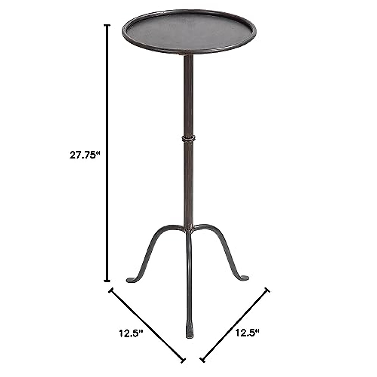 Creative Co-Op Metal Martini Accent Table, Black